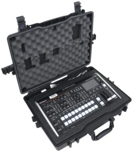 case club case fits roland v-160hd mixer. pre-cut, waterproof, heavy duty