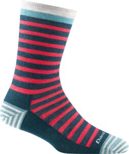 darn tough women's morgan crew lightweight lifestyle sock (style 6039) - dark teal, medium