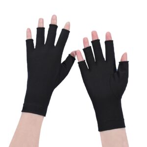 holiberty women sun protection fingerless gloves summer silky cool thin cycling gloves stretch touchscreen uv driving gloves for ladies