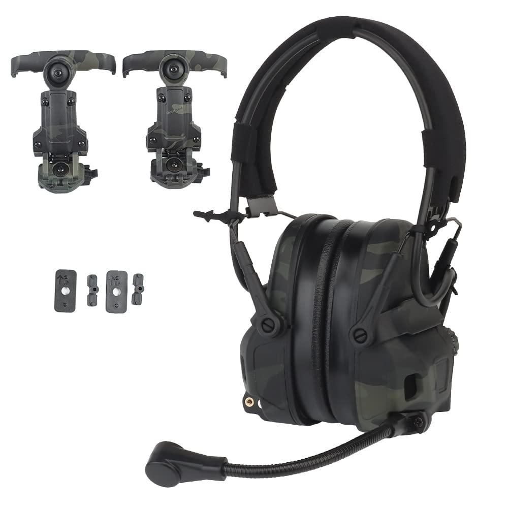 GYDEHUTJ GEN 6 Tactical Headset Shooting Noise Reduction Ear Muff for OPS Core ARC and Wendy M-LOK Helmet Head Mounted 2 in 1