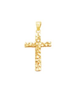 amz jewelry 10k yellow gold nugget cross pendant gold nugget cross