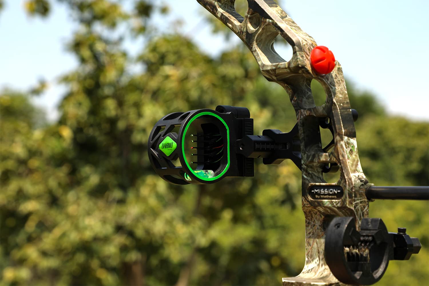 LWANO 5 Pin Bow Sight with Rheostat Light and Reversible Mount Design