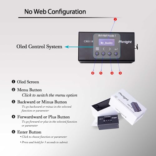 Pknight Bi-directional ArtNet DMX Ethernet Lighting Controller Interface | one universe (RDM not Supported) (CR011R-3pin)