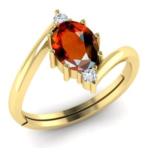 SirDaksh 6.50 Carat Natural Gomed Looes Gemstone Gold Plated Ring For Women's