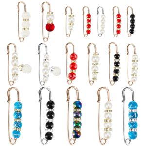 hicarer 18 piece pearl brooch pins women decorative safety pins clothing shawl clips artificial pearls brooch elegant pearl cardigan collar brooch clips for women dress skirt sweater(vintage style)