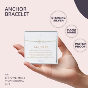 Rappel Sterling Silver Anchor Bracelet For Women, Inspirational Bracelets for Women, Motivational Gifts She Will Never Forget