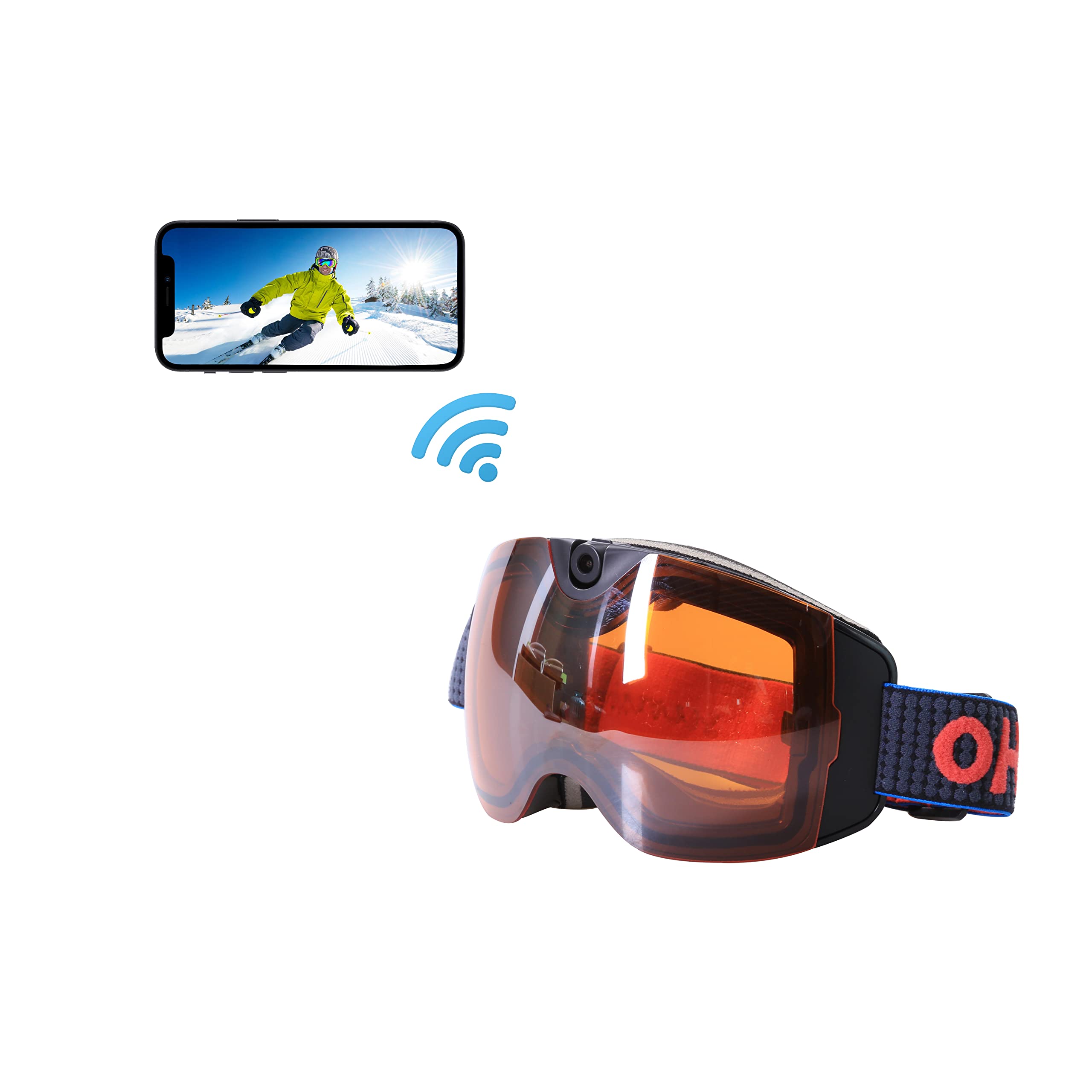 OhO 4K Smart Ski Goggles, WiFi Camera Snowboard Goggles with UV Protection, Anti Fog （Men/Women）