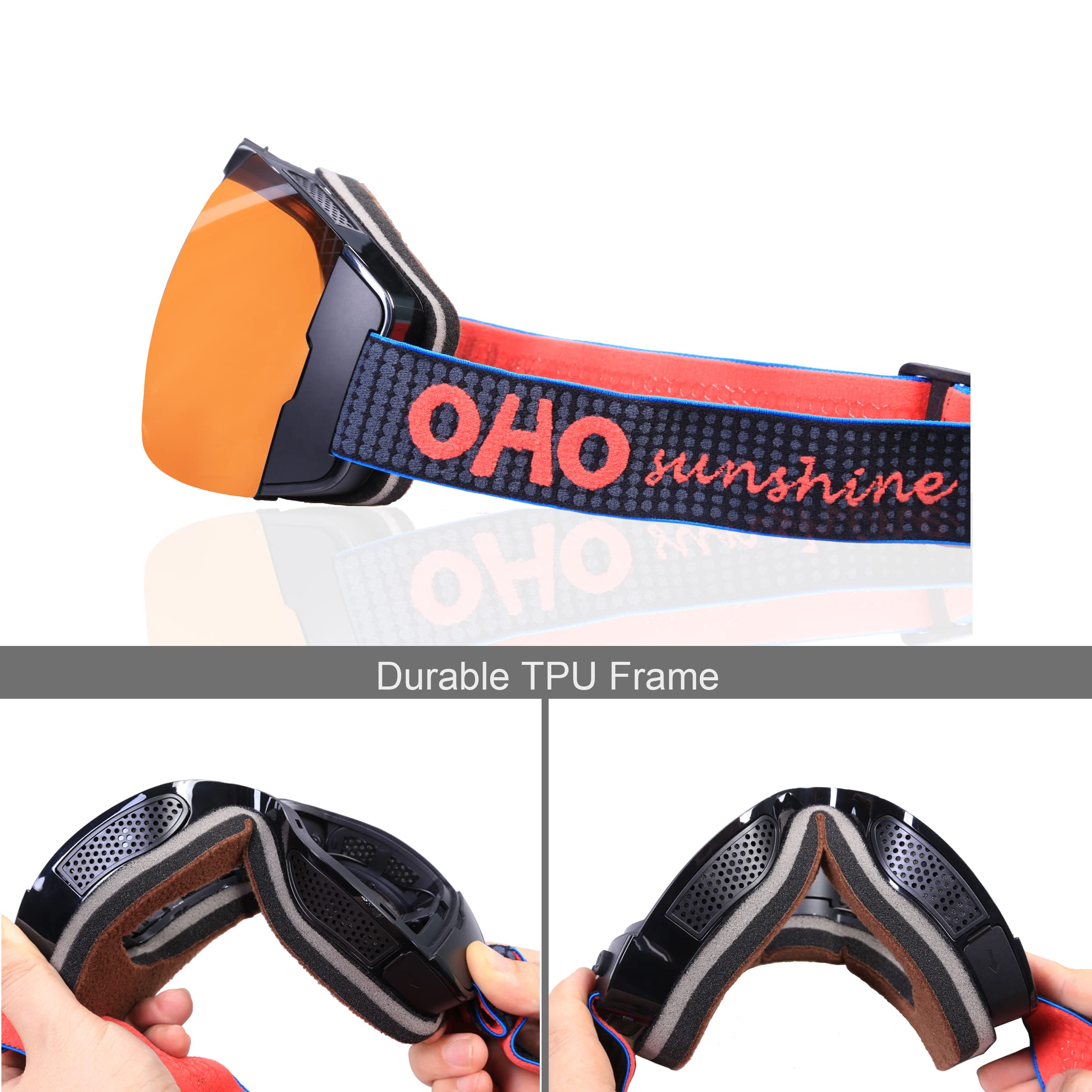 OhO 4K Smart Ski Goggles, WiFi Camera Snowboard Goggles with UV Protection, Anti Fog （Men/Women）