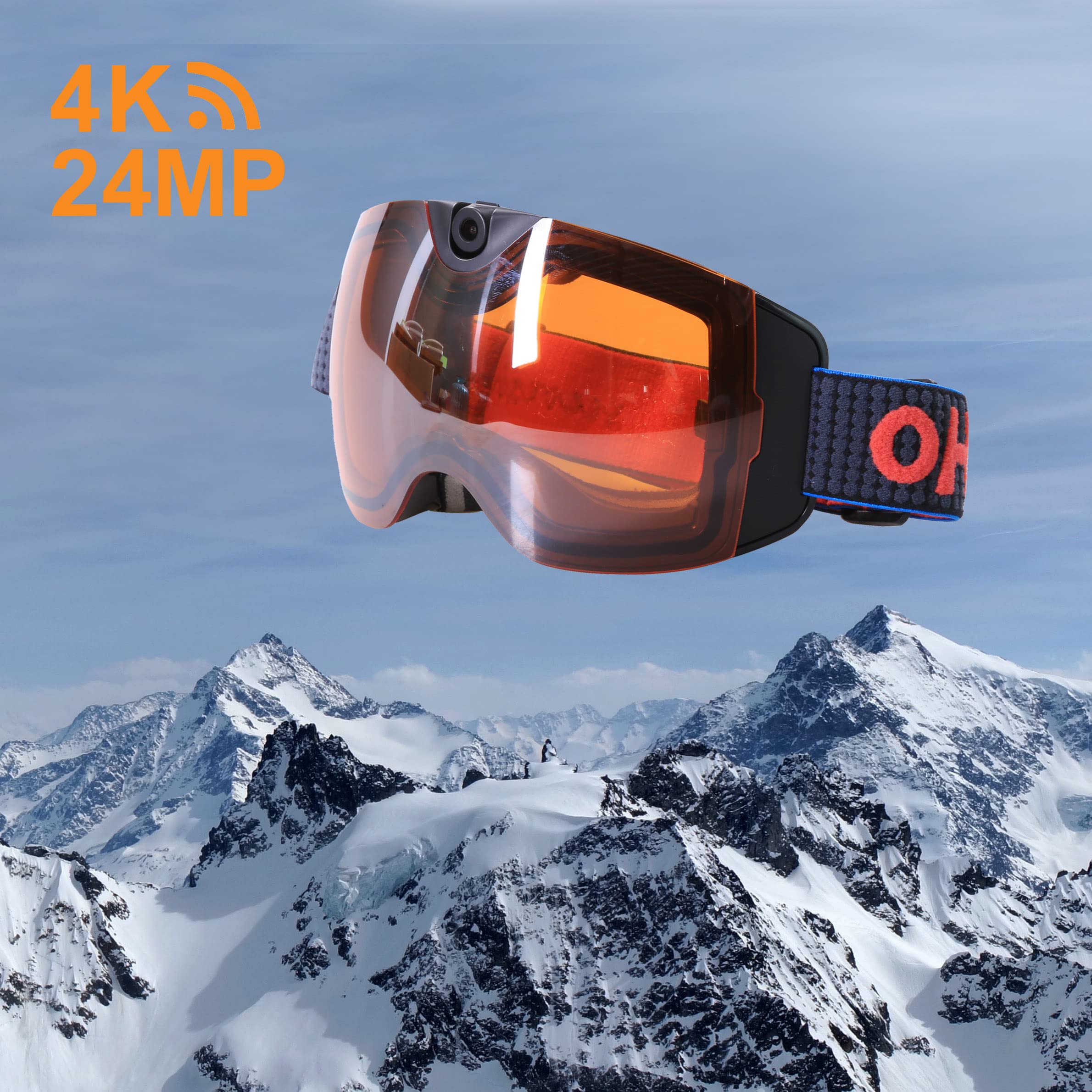 OhO 4K Smart Ski Goggles, WiFi Camera Snowboard Goggles with UV Protection, Anti Fog （Men/Women）