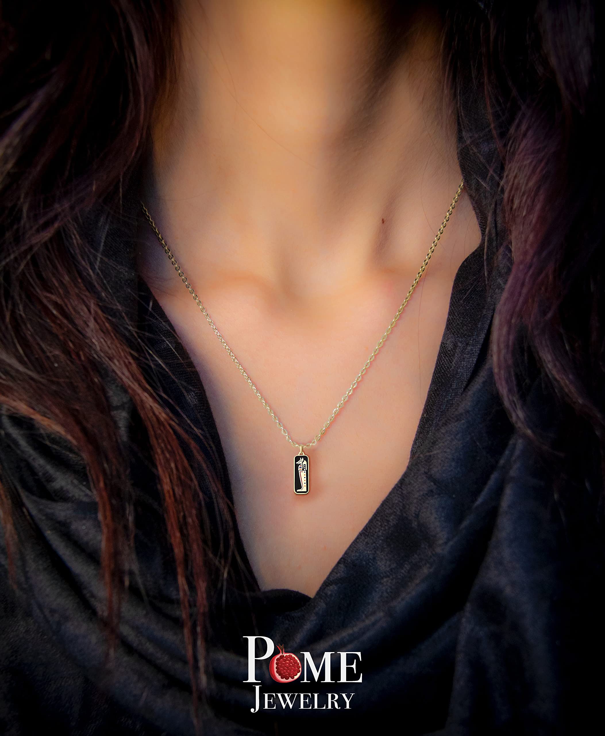 Pome Anubis Pendant Necklace in Solid 14k Gold, Made in America (Pendant Only, Yellow Gold)