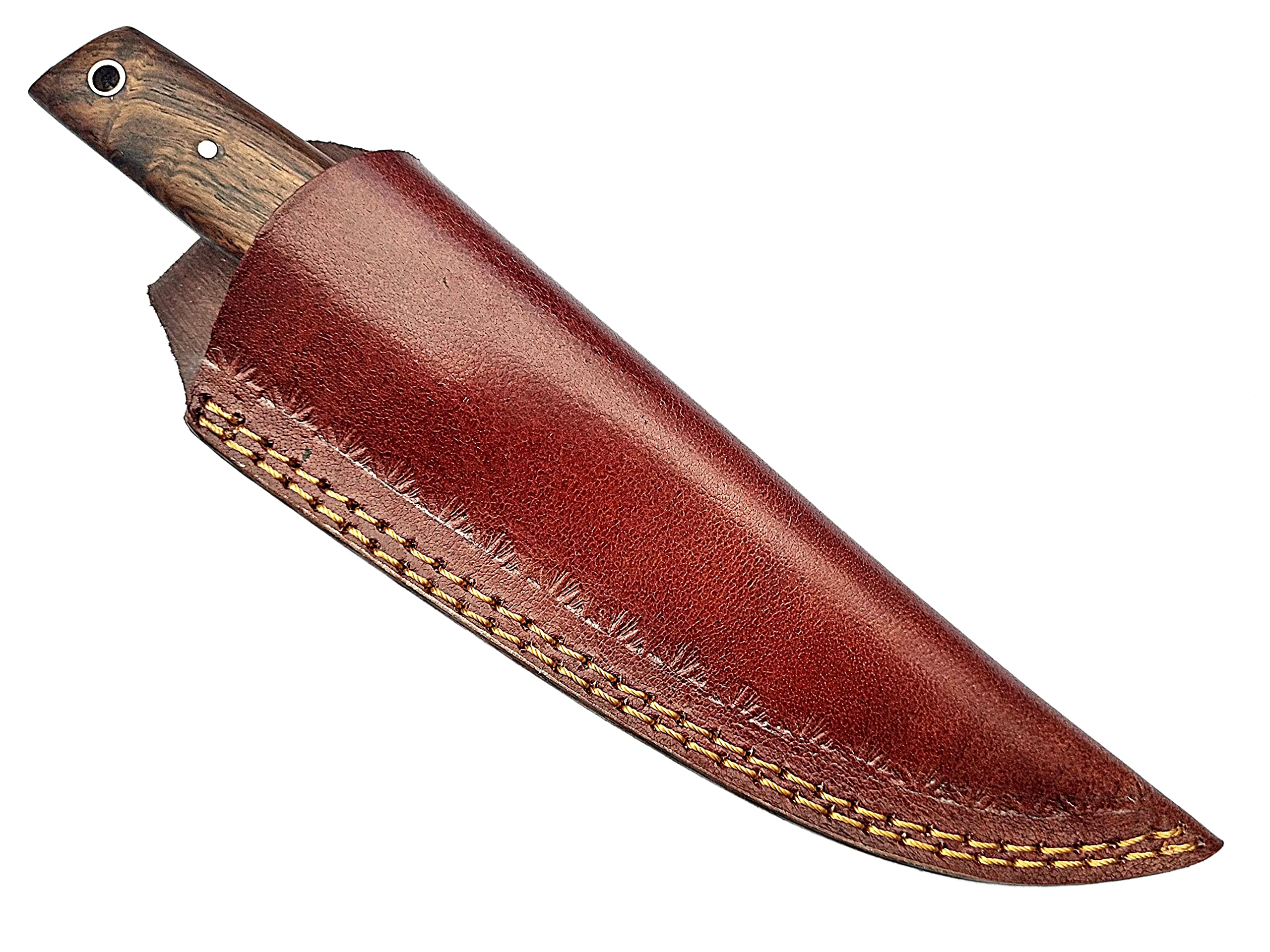 Handmade Full Tang Damascus Steel Fixed blade Knife, Hunting Knives Bushcraft knife- Skinning Knife-EDC With Rose Wood Handle and Real Leather Sheath