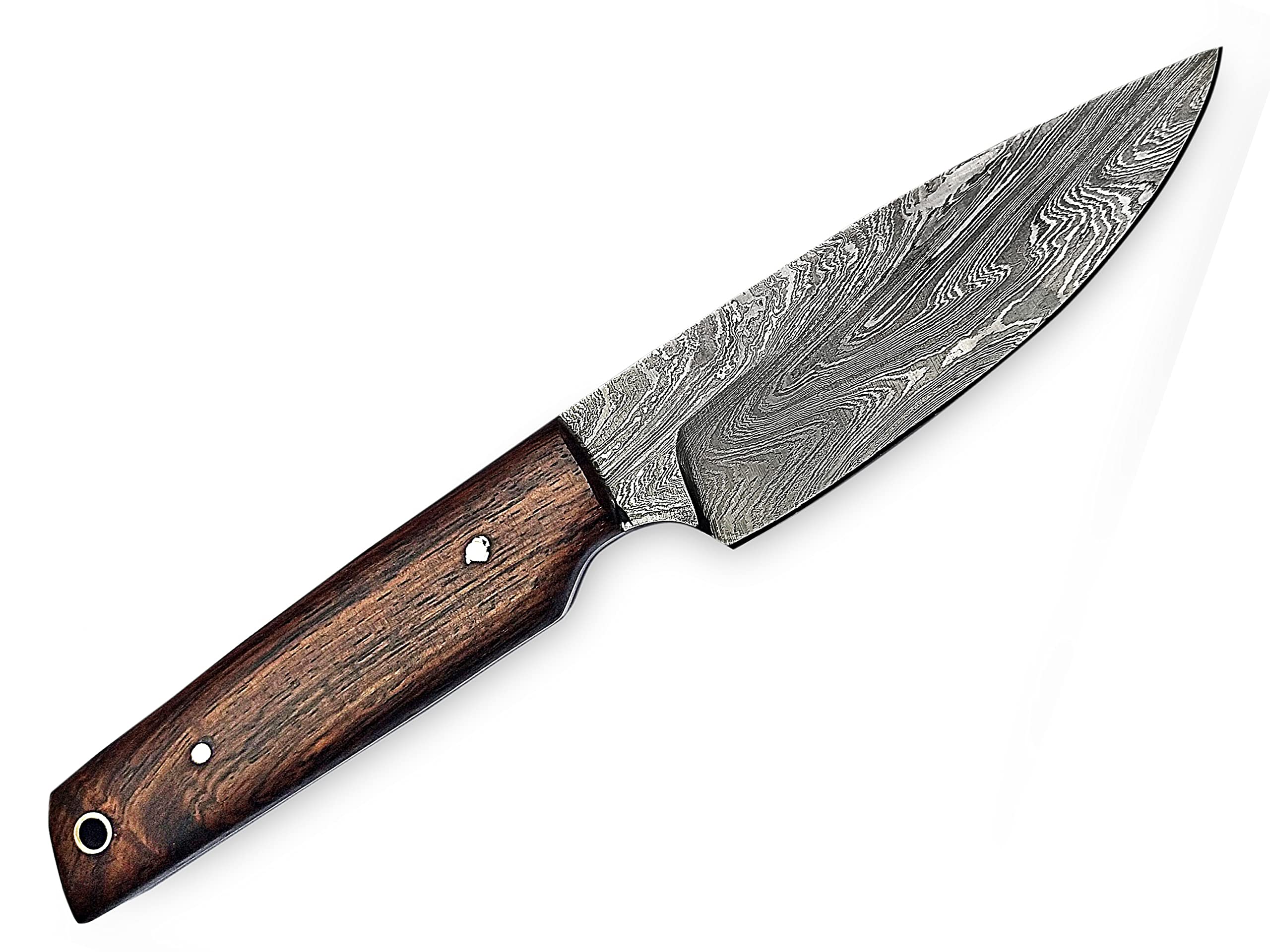 Handmade Full Tang Damascus Steel Fixed blade Knife, Hunting Knives Bushcraft knife- Skinning Knife-EDC With Rose Wood Handle and Real Leather Sheath