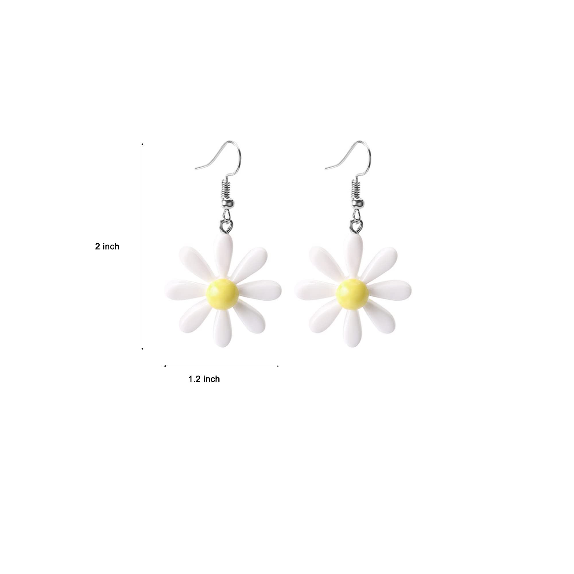 6 Pairs Flower Earrings Summer Earrings Daisy Earrings Kawaii Earrings Yellow Earrings Funky Earrings for Women