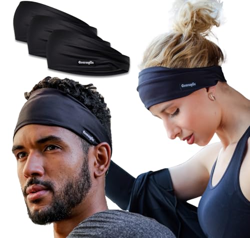 Sweatband for Men and Women - Unisex Headband That Wicks Moisture and Eliminates Excess Sweat - Running, Sports, Football, Triathlons, Construction, Yoga, Gym