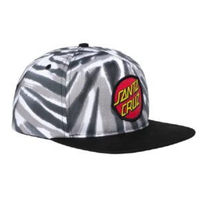 santa cruz mid profile snapback baseball hat classic dot skate hat - twist black/black, size: one size