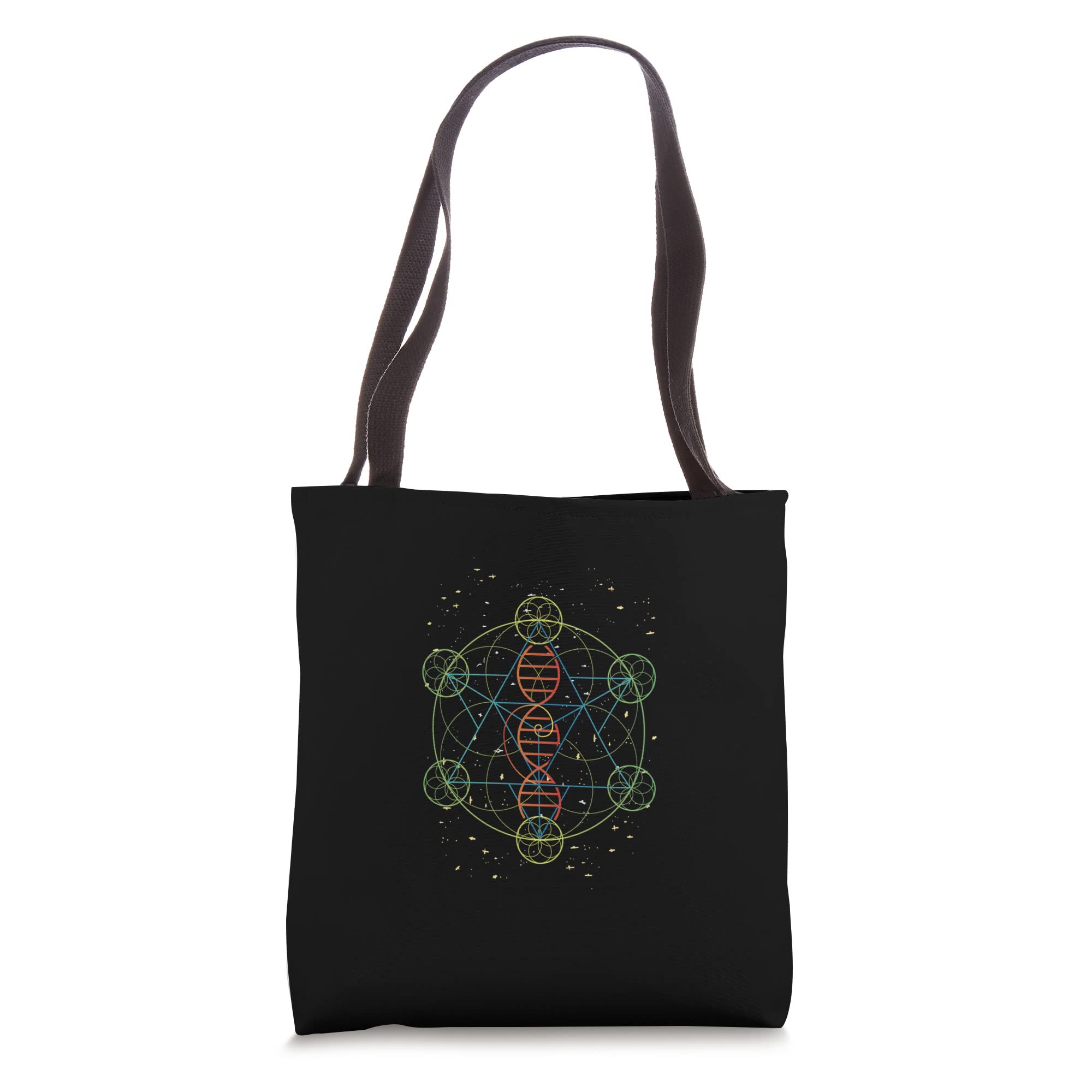 DNA Flower Of Life Genetic Spiritual Molecule Genome Energy Tote Bag