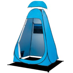 brian & dany pop up shower tent, portable changing tent with rain shelter & windows, privacy camping tent for hiking beach, upf 50+ & waterproof, 47.2" x 47.2" x 74.8", blue