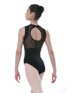 dance favourite mesh paneled front & o shape open mesh back leotards 03d0330 (s)