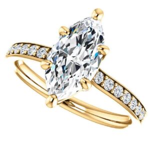 3.0 ct marquise colorless moissanite engagement rings, wedding bridal ring, eternity solid 10k yellow gold diamond solitaire 6-prong anniversary promise gift for her (7)