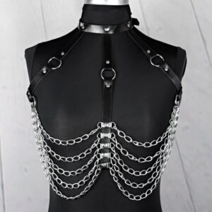 Leather Chest Body Chain Sexy Harness Waist Chains Nightclub Party Rave Belt Belly Bra Jewelry Accessories for Women