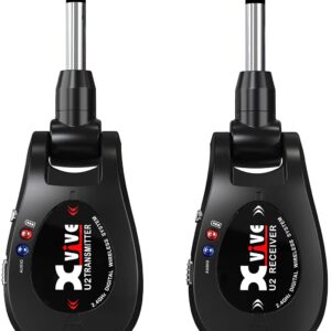 Xvive U2 Guitar Wireless System with Transmitter and Receiver for Electric Guitars, Bass, Violin (Black)