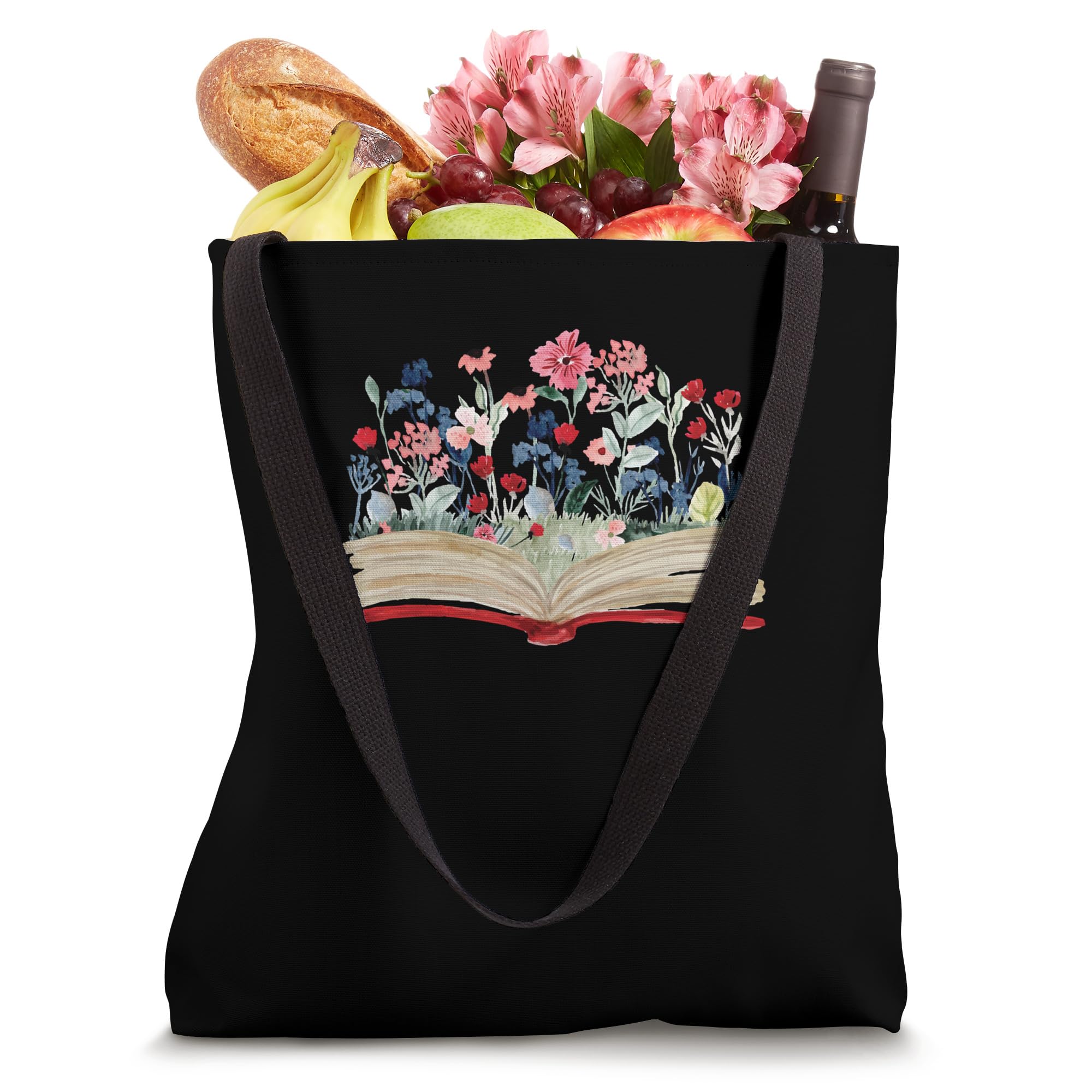 Bookworm Avid Reader Flowers Literature - Book Reading Tote Bag