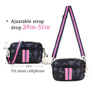 ORAD Crossbody Bags for Women, Neoprene Bag Crossbody Purse with Pompon Ladies Crossbody Purses