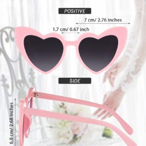 Flutesan 12 Pair Wedding Heart Shaped Sunglasses Bachelorette Vintage Cat Summer(White, Pink, Black Gray)