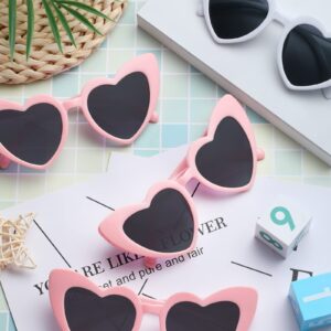 Flutesan 12 Pair Wedding Heart Shaped Sunglasses Bachelorette Vintage Cat Summer(White, Pink, Black Gray)