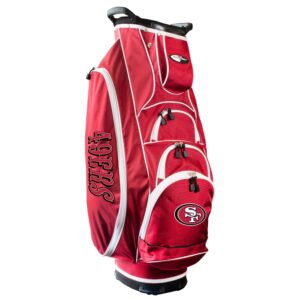 team golf nfl san francisco 49ers albatross golf bag lightweight, 10-way club divider, spring action stand, insulated cooler pocket, velcro glove and umbrella holder & lift assist handles