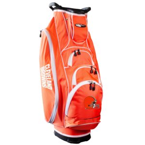 team golf nfl cleveland browns albatross golf bag lightweight, 10-way club divider, spring action stand, insulated cooler pocket, velcro glove and umbrella holder & lift assist handles