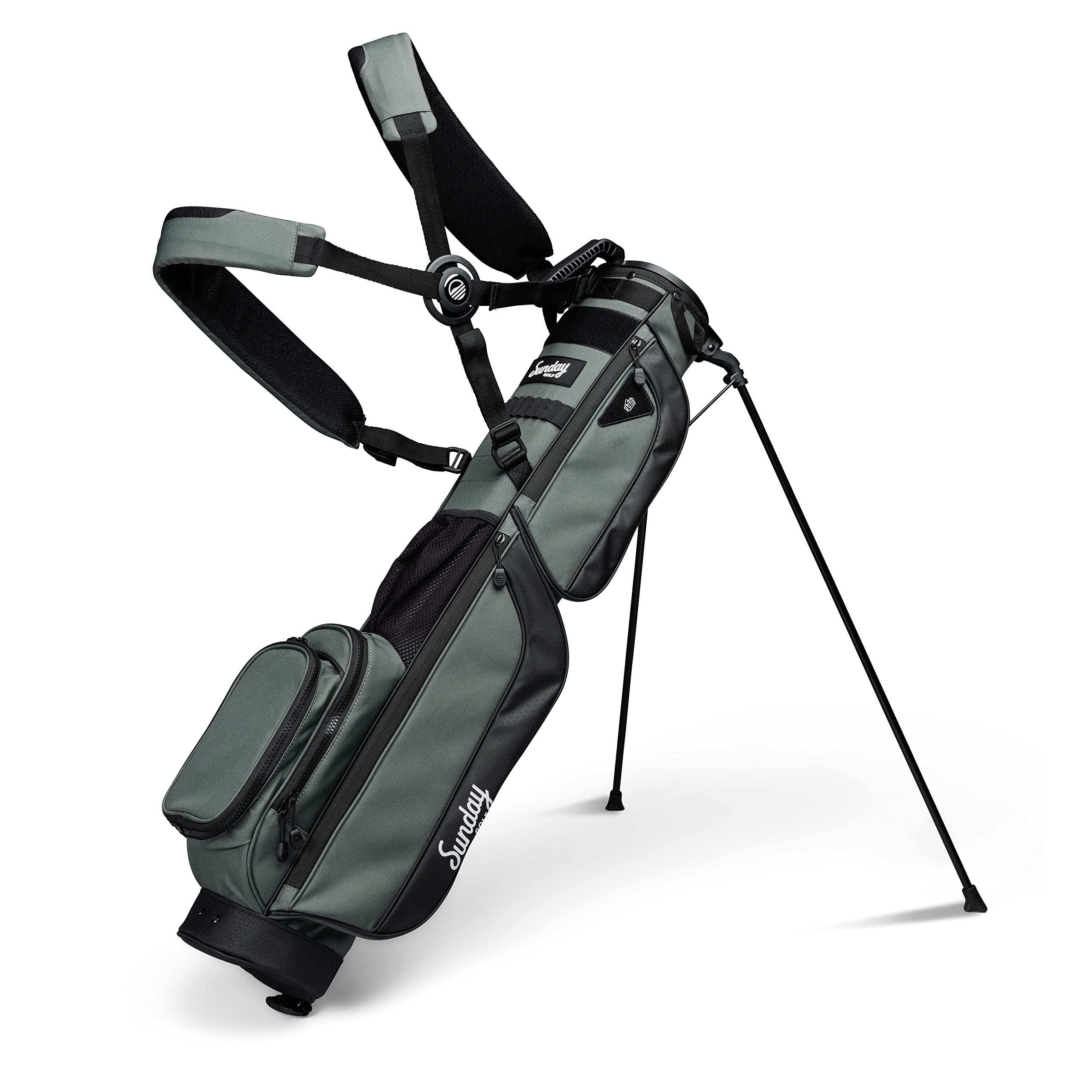 Sunday Golf Loma XL Bag - Golf Bag with Strap and Stand – Easy to Carry Pitch n Putt Golf Bag – Golf Stand Bag for The Driving Range, Par 3 and Executive Courses 3.4 pounds (Midnight Green)