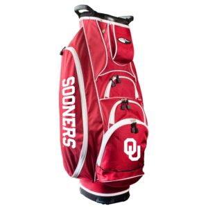 team golf ncaa oklahoma albatross golf bag lightweight, 10-way club divider, spring action stand, insulated cooler pocket, velcro glove and umbrella holder & lift assist handles