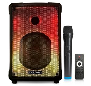 dolphin kp-80 loud small portable bluetooth speaker | great for kids & adults, karaokes, parties, outdoor/indoor with full fire led light show