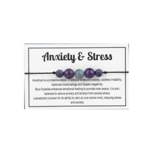 fuqimanman2020 healing crystal bead bracelet amethyst 7 chakra bracelets adjustable natural stone bracelet for couples friendship jewelry-anxiety stress