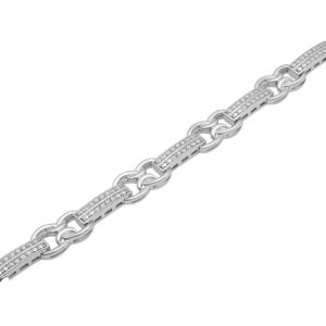 Timeless Love 1/2 CT Diamond 7.25" Bracelet Set in Polished Sterling Silver, Dainty Jewelry for Women, Women’s Fashion Bracelets, Diamond Luxury Bangle for Women