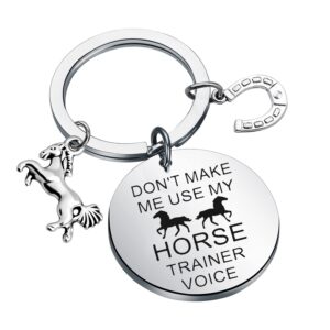 tgbje horse trainer gift don’t make me use my horse trainer voice keychain horse coach thank you gift equestrian gift horse lover gift (h trainer voice)