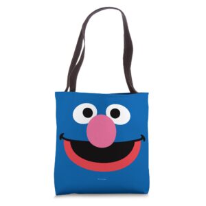 sesame street grover face tote bag