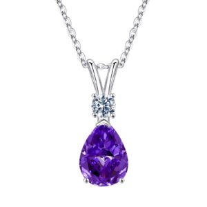 iefil february birthstone necklaces for women - amethyst necklace 18k white gold plated s925 sterling silver february birthstone jewelry for women mom girlfriend wife birthday gifts