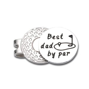 ggojagst best dad by par gifts from daughter golf ball markers with hat clips value sets for men women golfer removable attaches easily to golf cap premium gifts silver for dad from kids