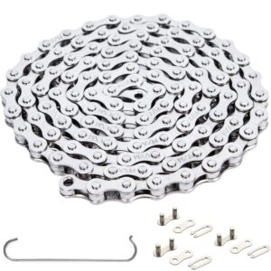 ybeki 1-speed bike chain, single speed bicycle chain 1/2x11/128 inch, 114 links