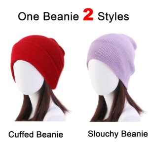 NPQQUAN 3 Packs Unisex Beanie Hats for Men Women Winter Knit Beanies Black+White+DarkBeige