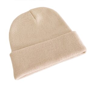 NPQQUAN 3 Packs Unisex Beanie Hats for Men Women Winter Knit Beanies Black+White+DarkBeige