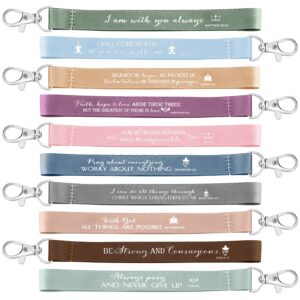 inbagi 50 pieces christian bible verse religious biblical keychain bulk fathers day gift for men church favors(fresh colors)