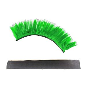 Altsuceser Helmets Mohawk Wig, Self-Adhesive Mohawk Motorcycle Helmets, Mohawk Synthetic Wigs for Bicycle Ski Snowboard Helmets, Reusable Design Light Green