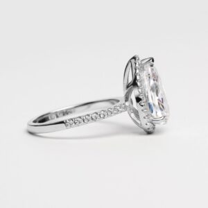 Michooyel S925 3.0ct Pear Cut Engagement Ring for Women Cubic Zirconia Wedding Ring Promise Ring Sterling Silver Wedding Band