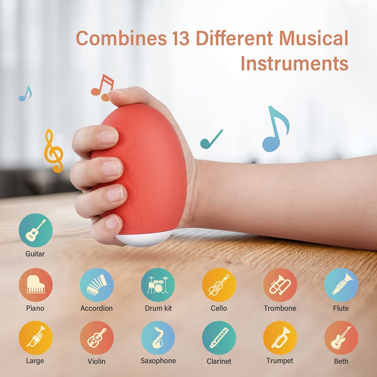 summina Smart Hand Piano Electronic Organ Finger Instrument Toy Musical Instrument Gift Including 13 Musical Instruments 10 Repertoires (Blue)