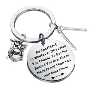 lqri drum keychain drummer gifts drum kit new percussionist gift percussion jewelry drum player band gifts (silver)