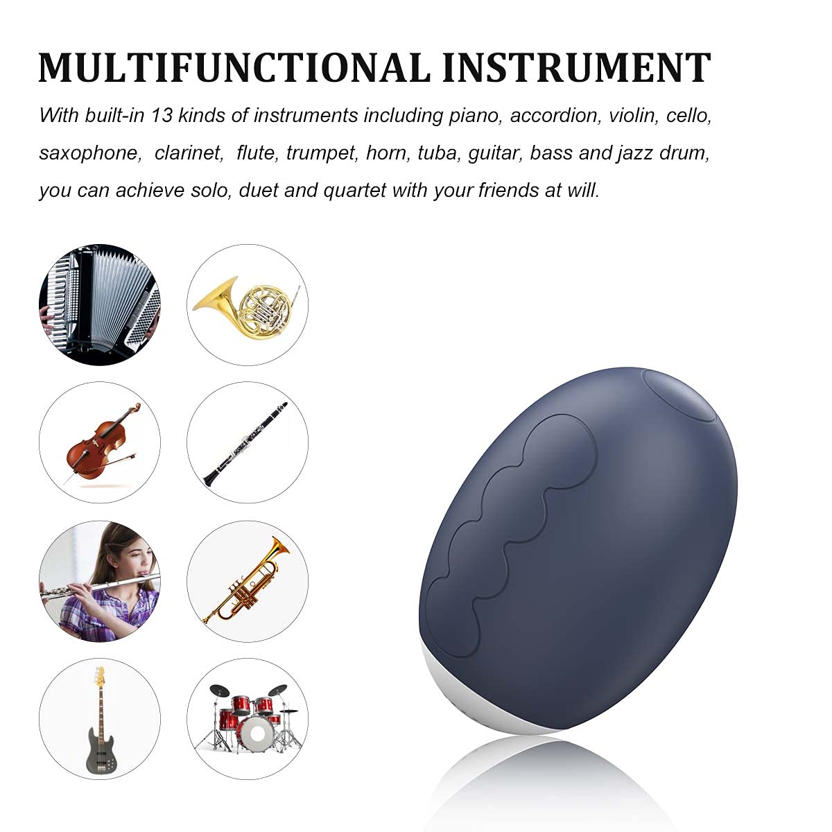 summina Smart Hand Piano Electronic Organ Finger Instrument Toy Musical Instrument Gift Including 13 Musical Instruments 10 Repertoires (Blue)