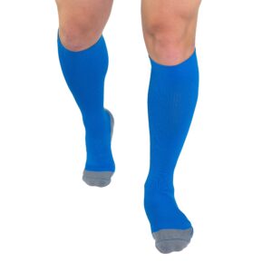 royfa compression socks for women and men, 15-20 mmhg support sock for all-day wear, sports performance circulator compression sock - great for running, active, sport, athletic. (medium, blue)